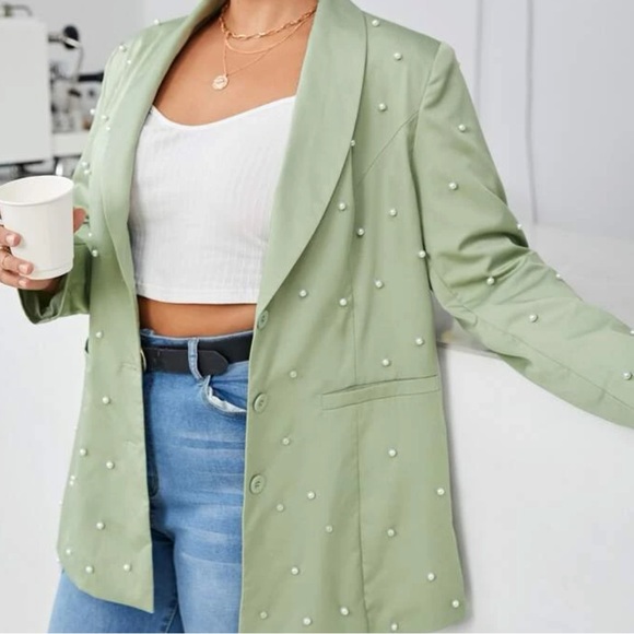 SHEIN | Jackets & Coats | Pearl Beaded Blazer | Poshmark